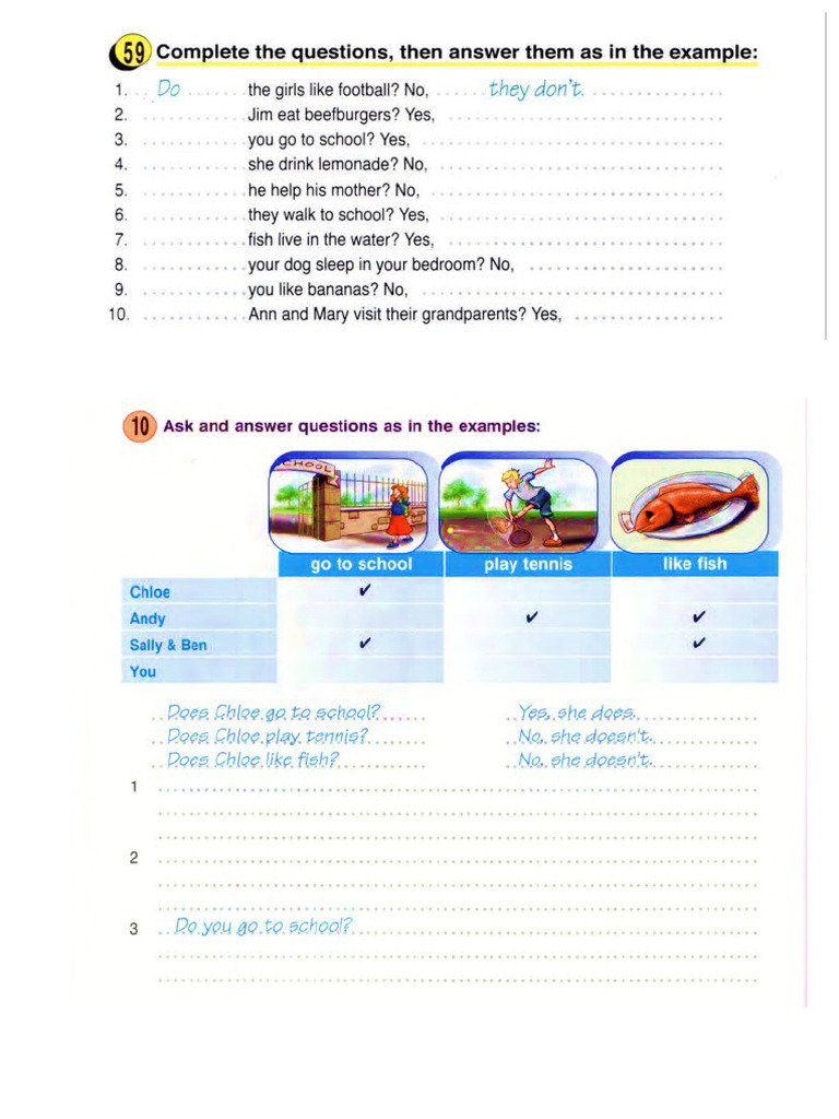 Завдання Do Does | PDF