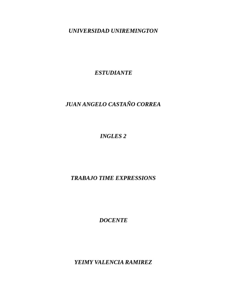 Time Expressions in English Usage | PDF
