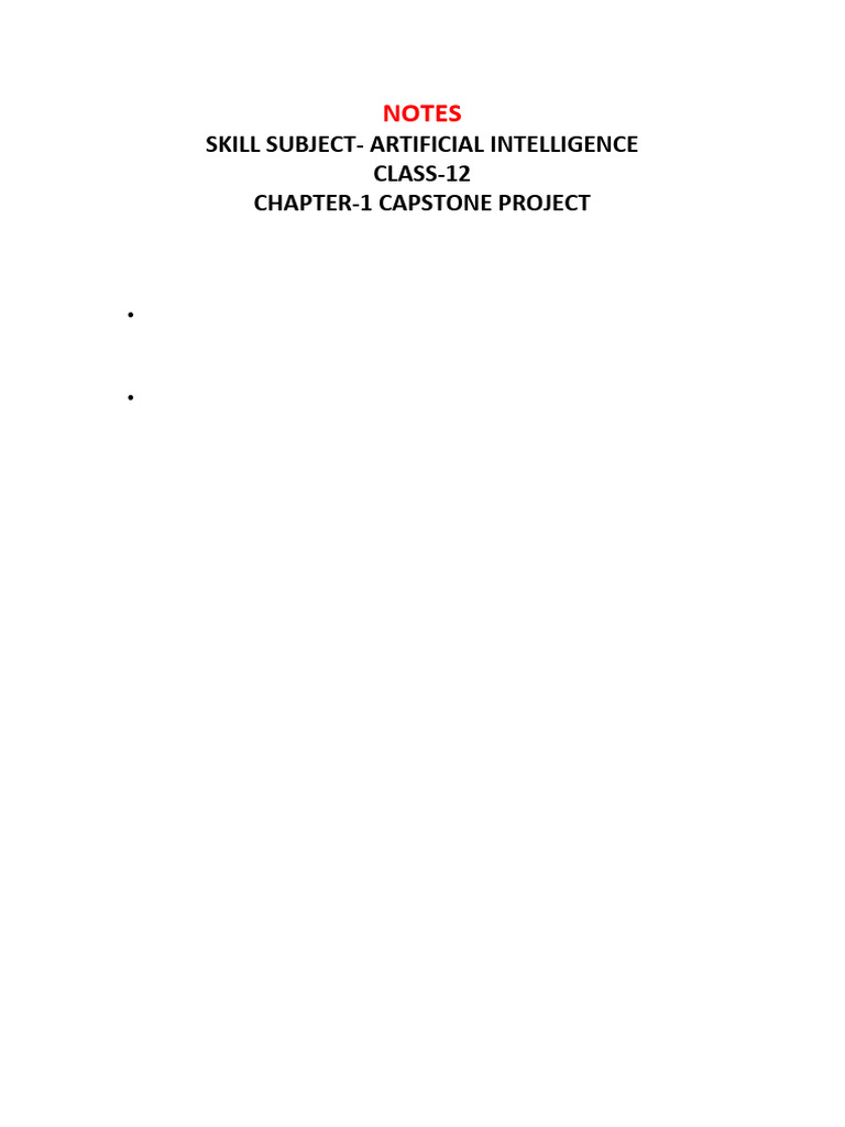 843 Class 12 Notes Artificial Intelligence Chap 1 (2024-25) | PDF ...