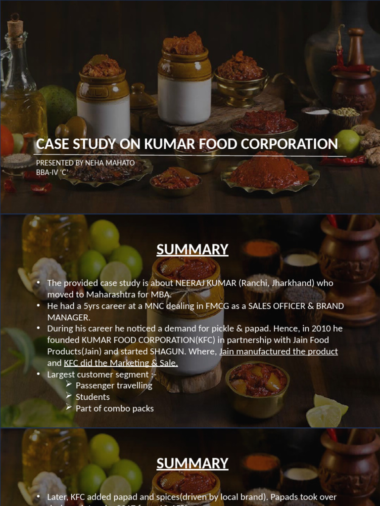 Kumar Food Corporation (Case Study) | PDF | Brand | Marketing