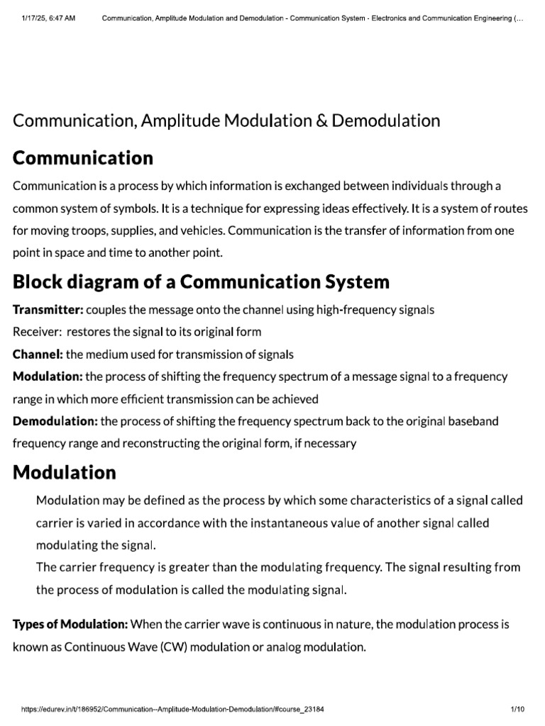 amplitude modulation | PDF