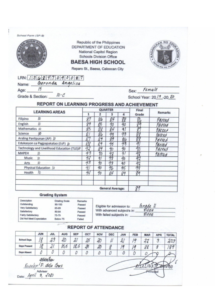 Form 138 | PDF