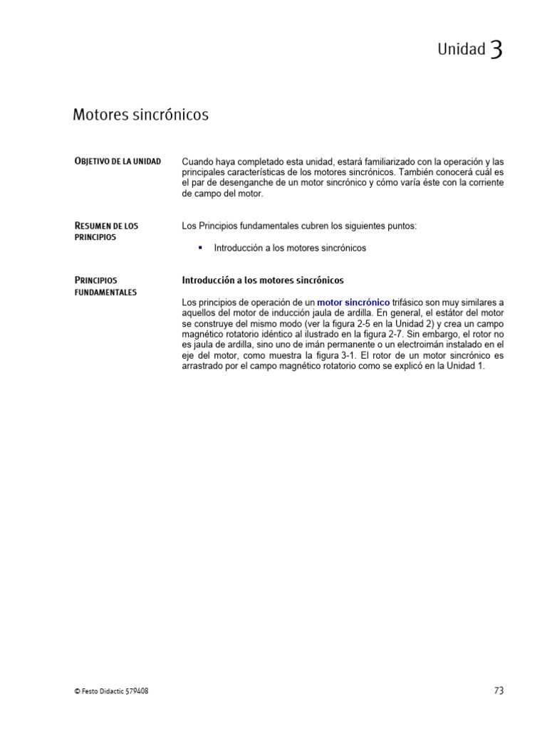 Motores Sincronicos | PDF | Motor eléctrico | Energia electrica