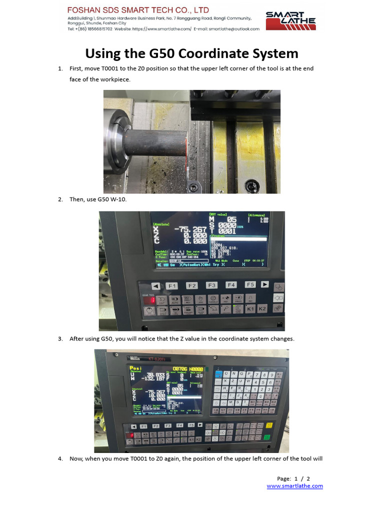 Using The G50 Coordinate System | PDF
