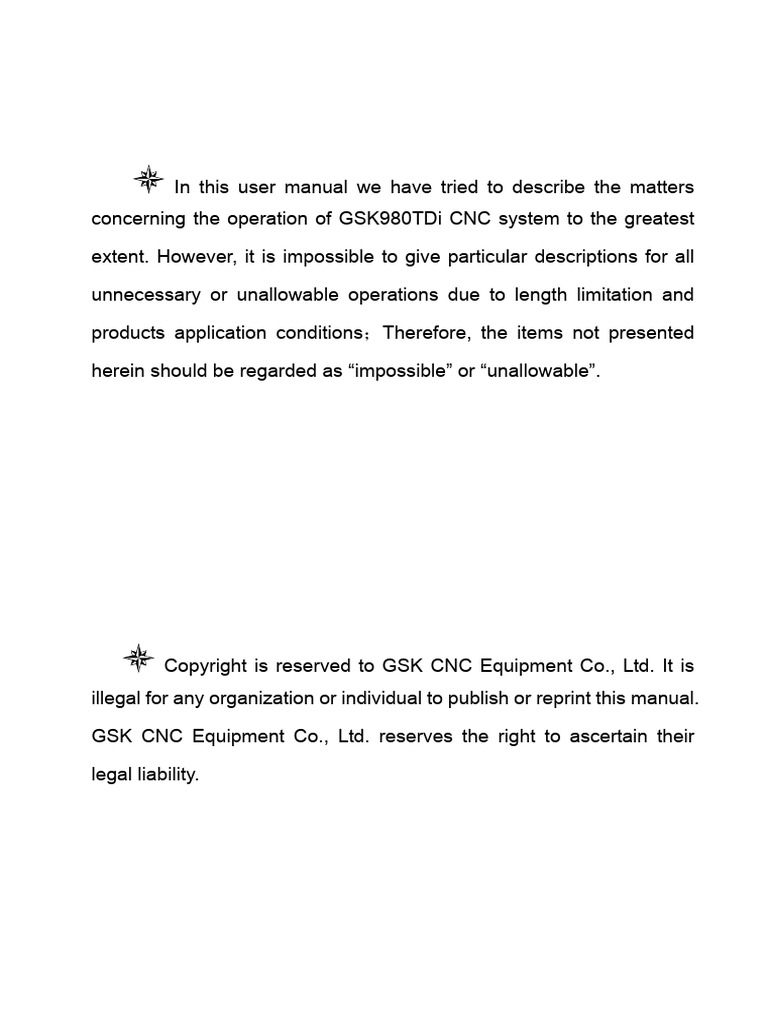 GSK-980TDi-CNC Lathe-User Manual - Programming, Operation, Installation ...