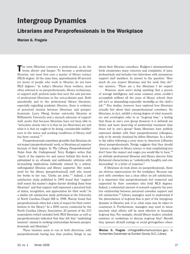 Group dynamics | PDF | Libraries | Bias