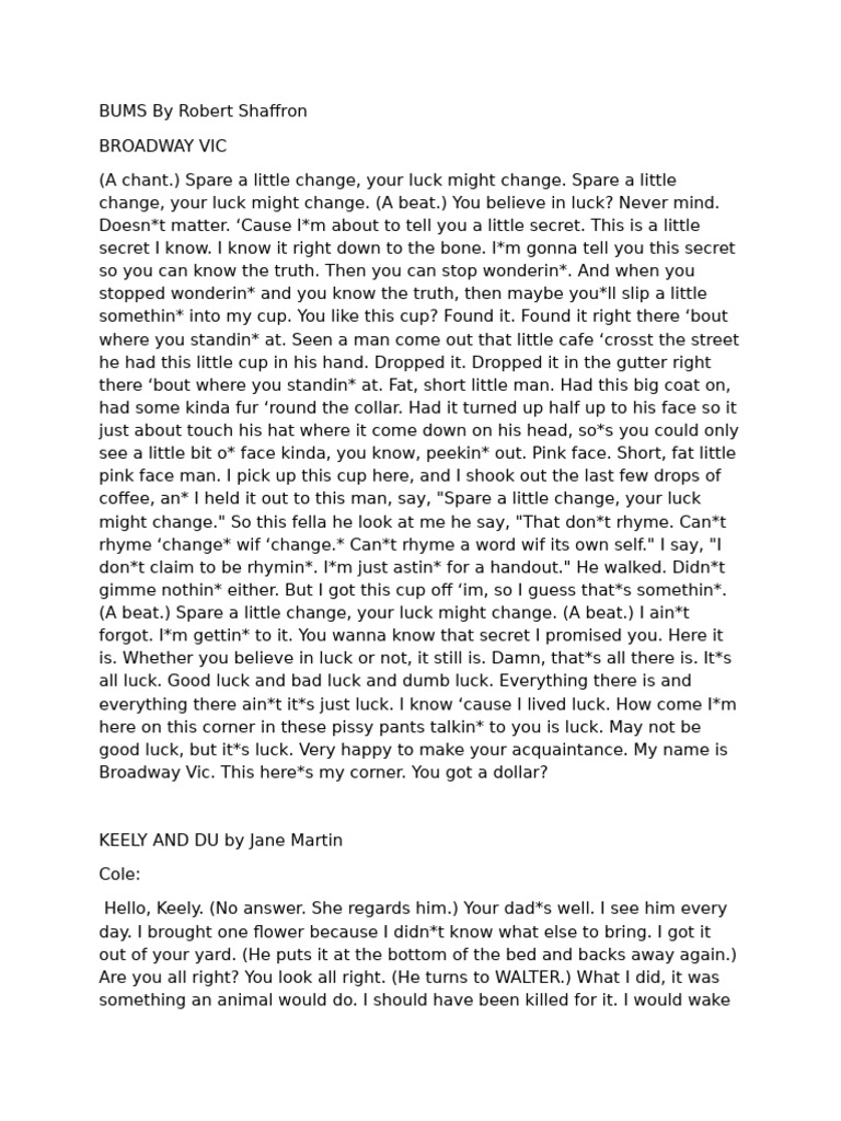Additional Monologues | PDF