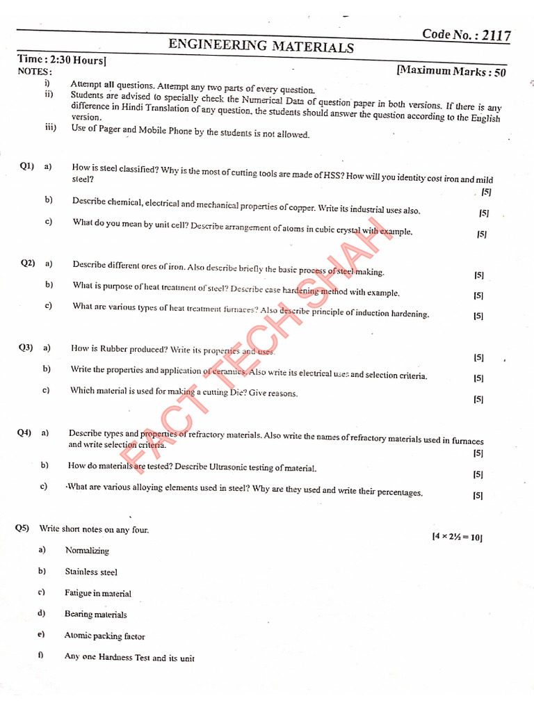 Engineering Materials Paper | PDF
