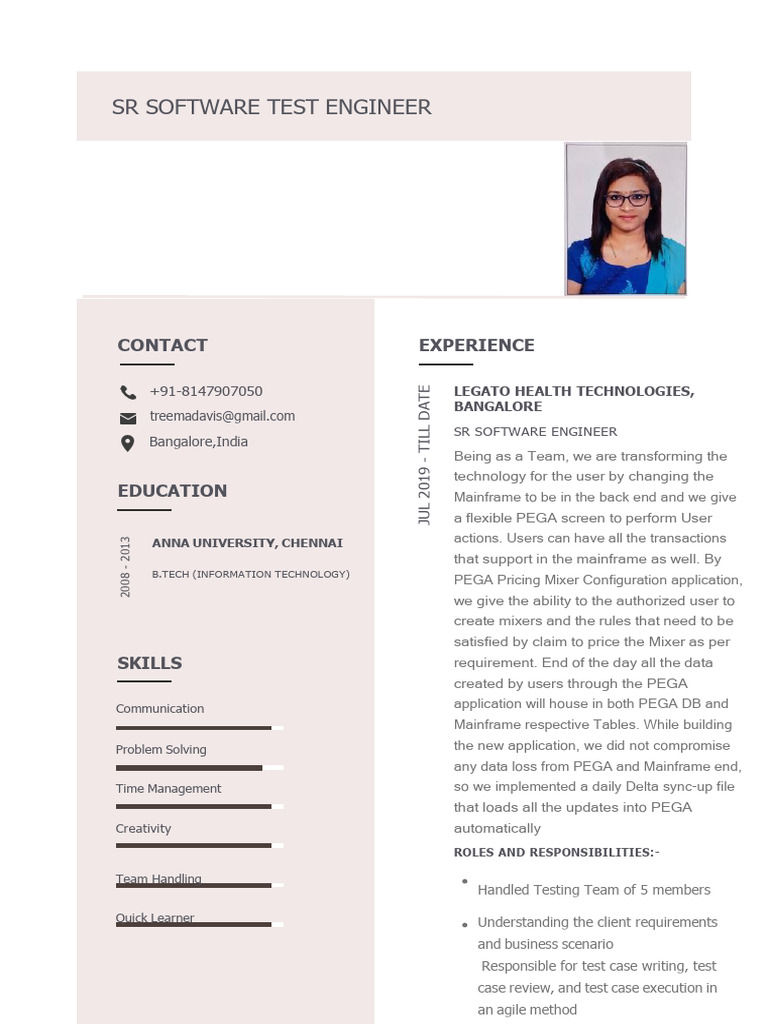 Software Test Engineer Resume | PDF | Software Testing | Computing