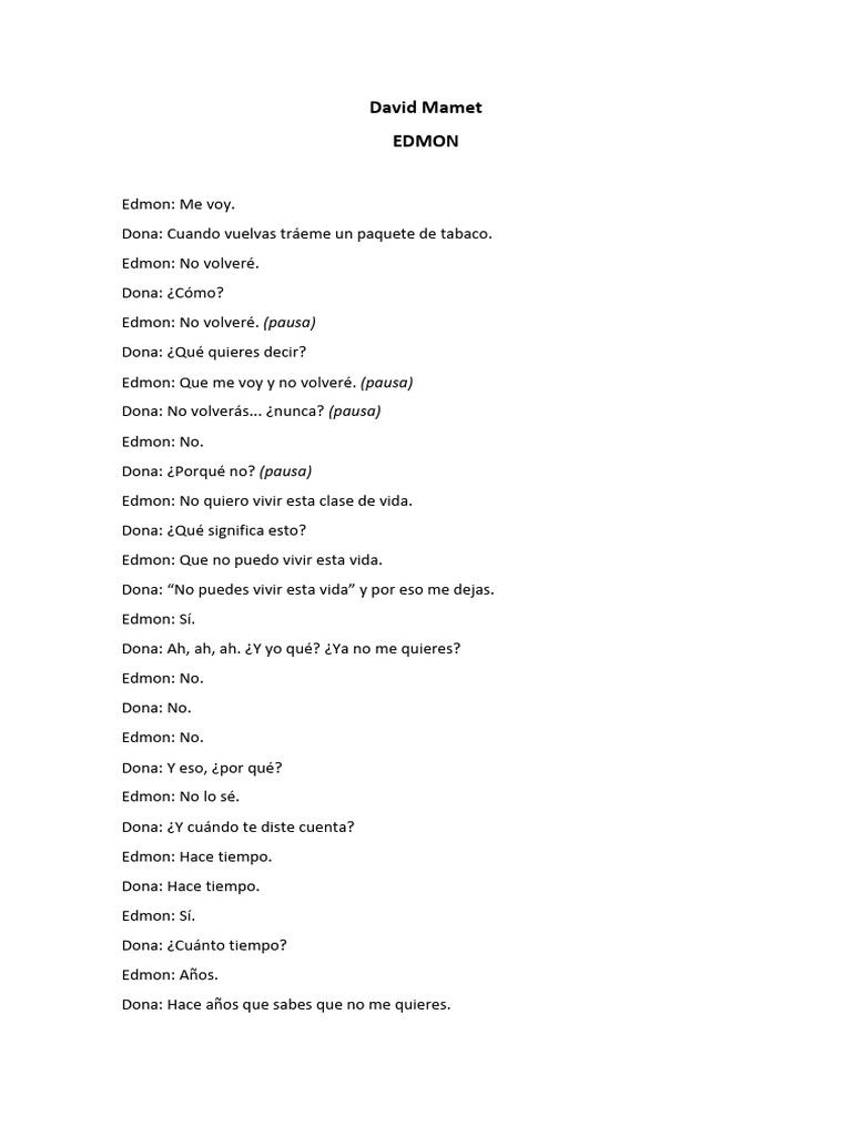 David Mamet - Edmon Cast | PDF