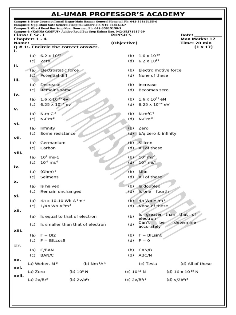 FLP phy CH # 1 - 4 (2012) | PDF | Momentum | Acceleration