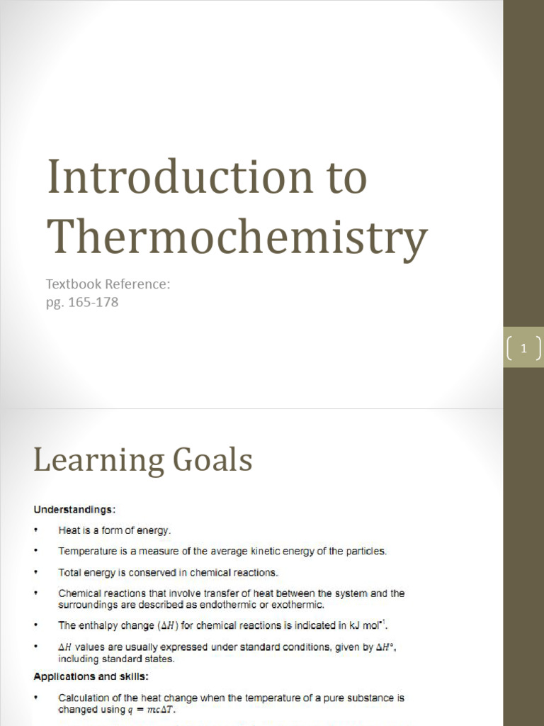 Note - Introduction To Thermochemistry | PDF | Heat | Temperature