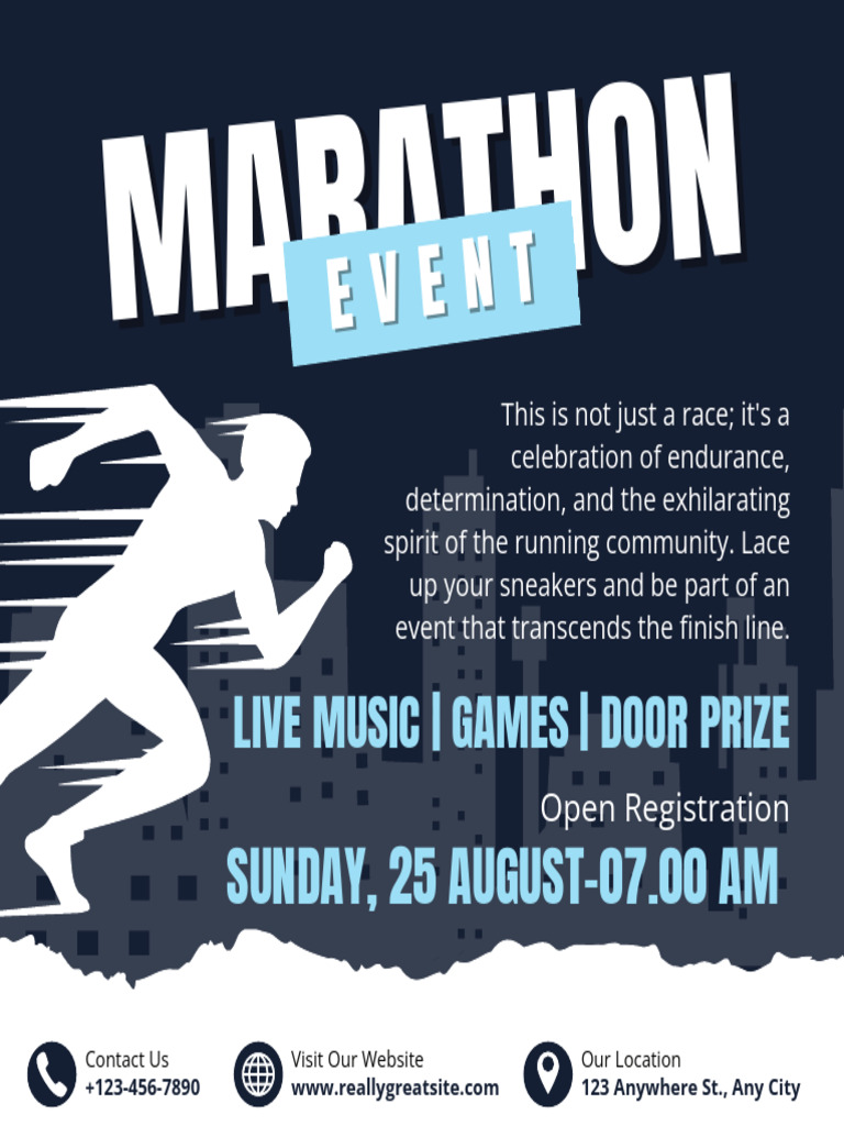 Blue and White Illustrative Marathon Event Instagram Post | PDF
