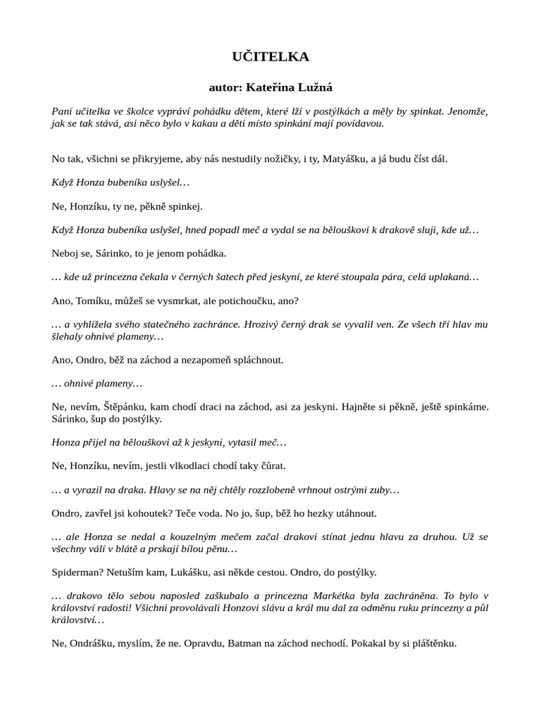 Ucitelka Texty | PDF