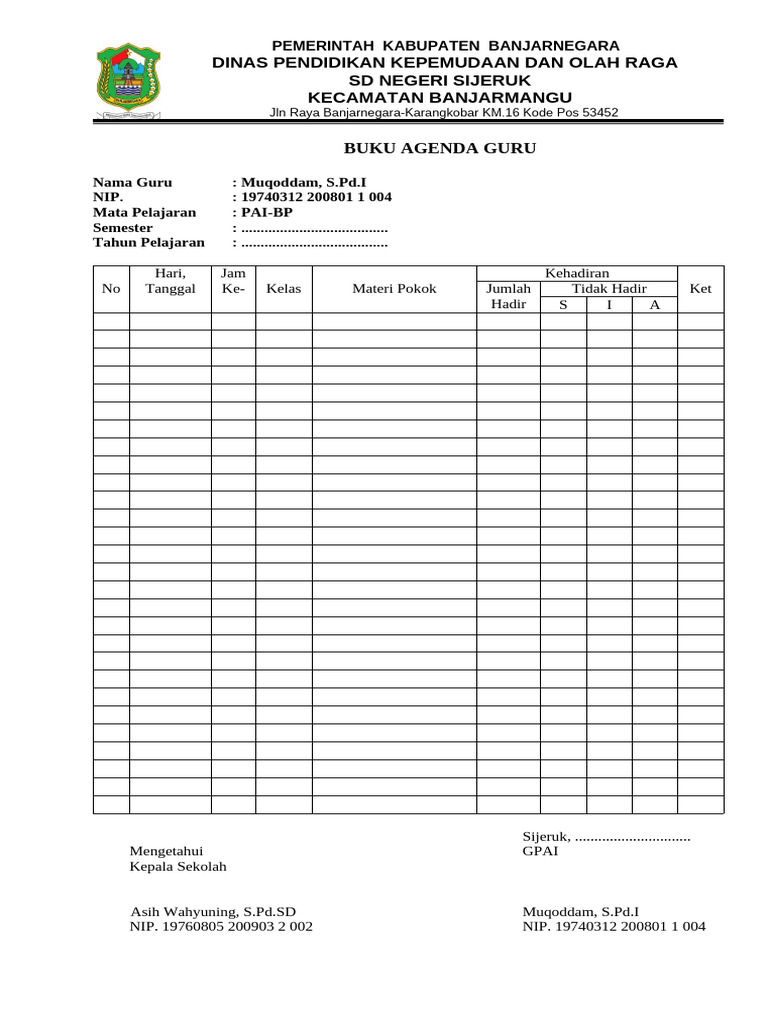 Buku Administrasi Gpai SJR | PDF
