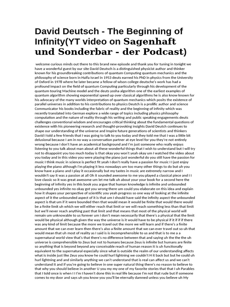 David Deutsch | PDF | Reality | Homeopathy
