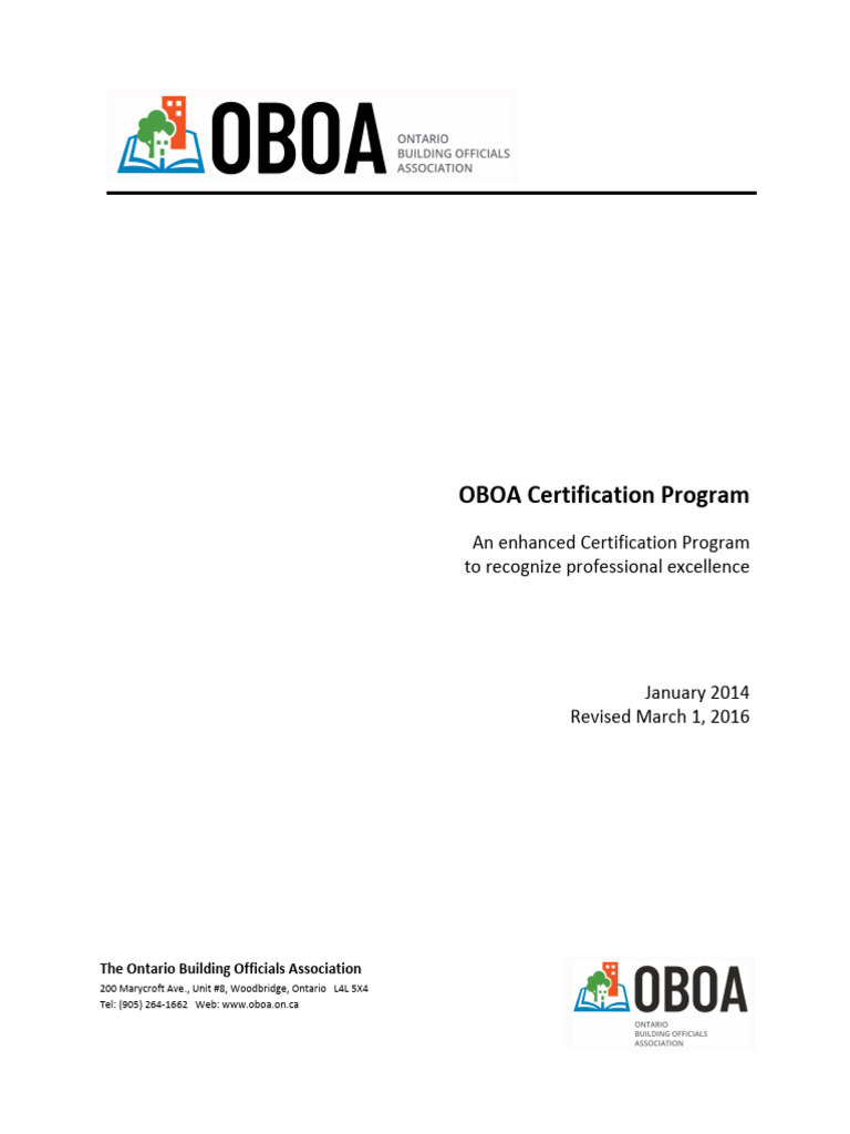 OBOA Certification Program Overview | PDF | Professional Certification ...