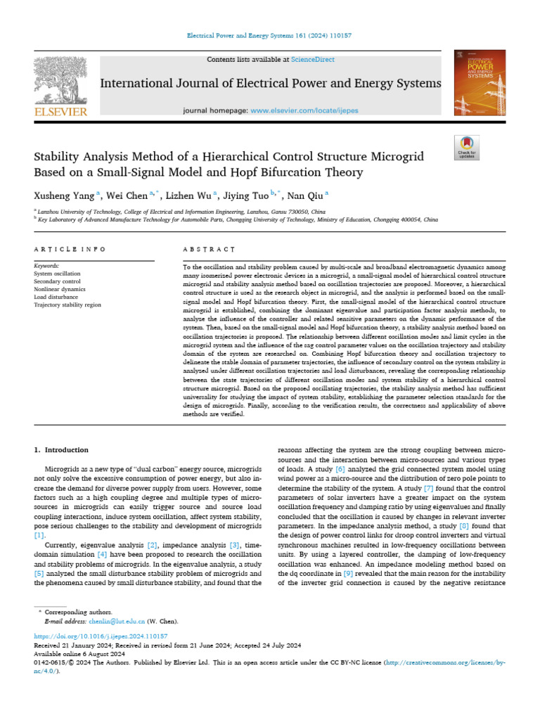 Stability Analysis Hopf Bifurcation Theory | PDF | Stability Theory | Control Theory