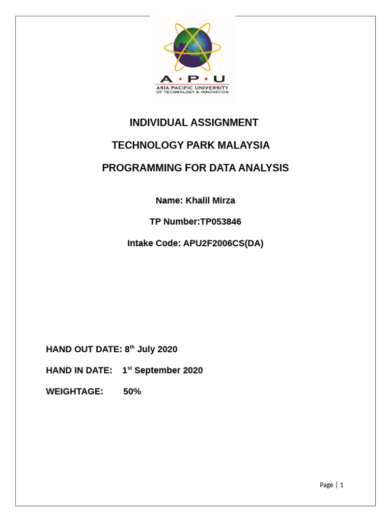 PFDA_Khalil_Mirza_TP053846.docx | PDF | Quartile | Data