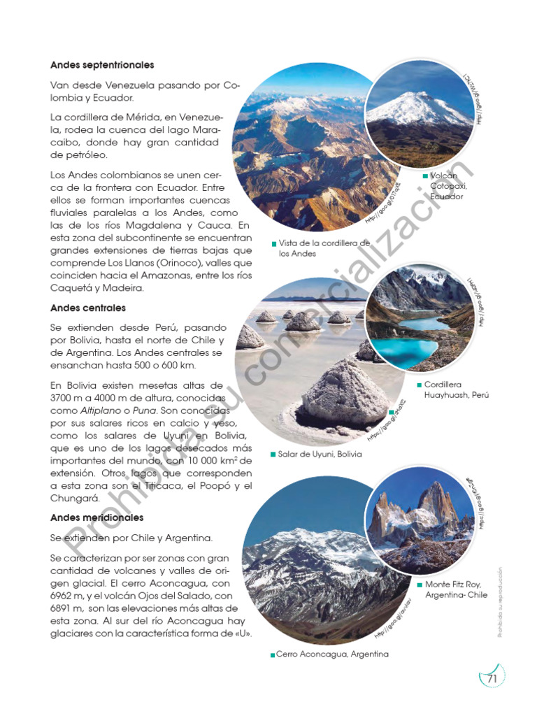 Geografía de los Andes: Norte, Centro y Sur | PDF | Andes | Divisiones ...
