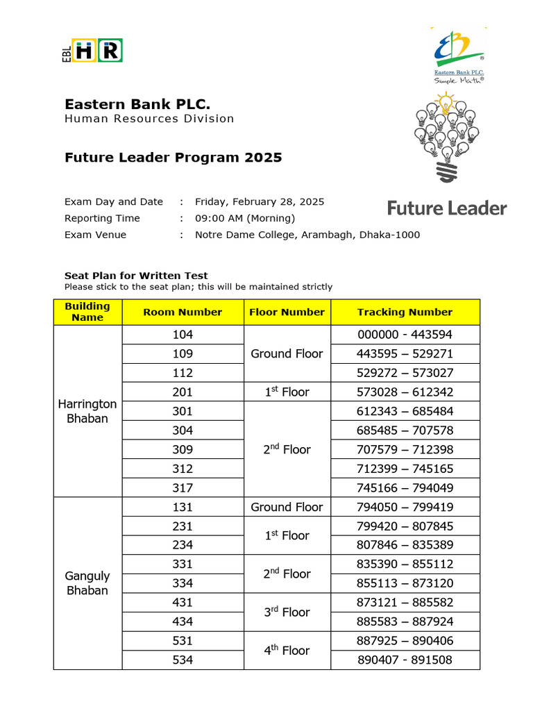 Seat Plan - 2025 | PDF