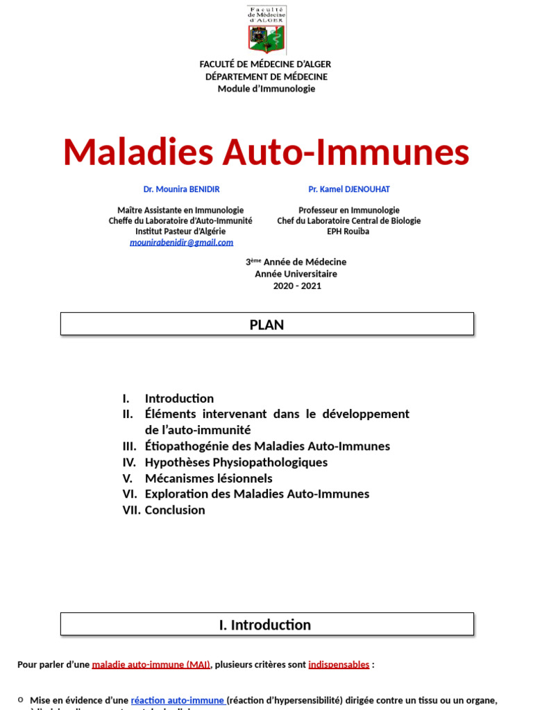 Maladies Auto-Immunes : Mécanismes et Étiologie | PDF | Maladie auto ...