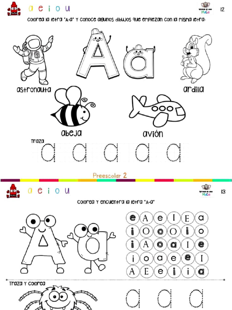 Actividades de Letras y Números Preescolar | PDF | Percepción visual ...