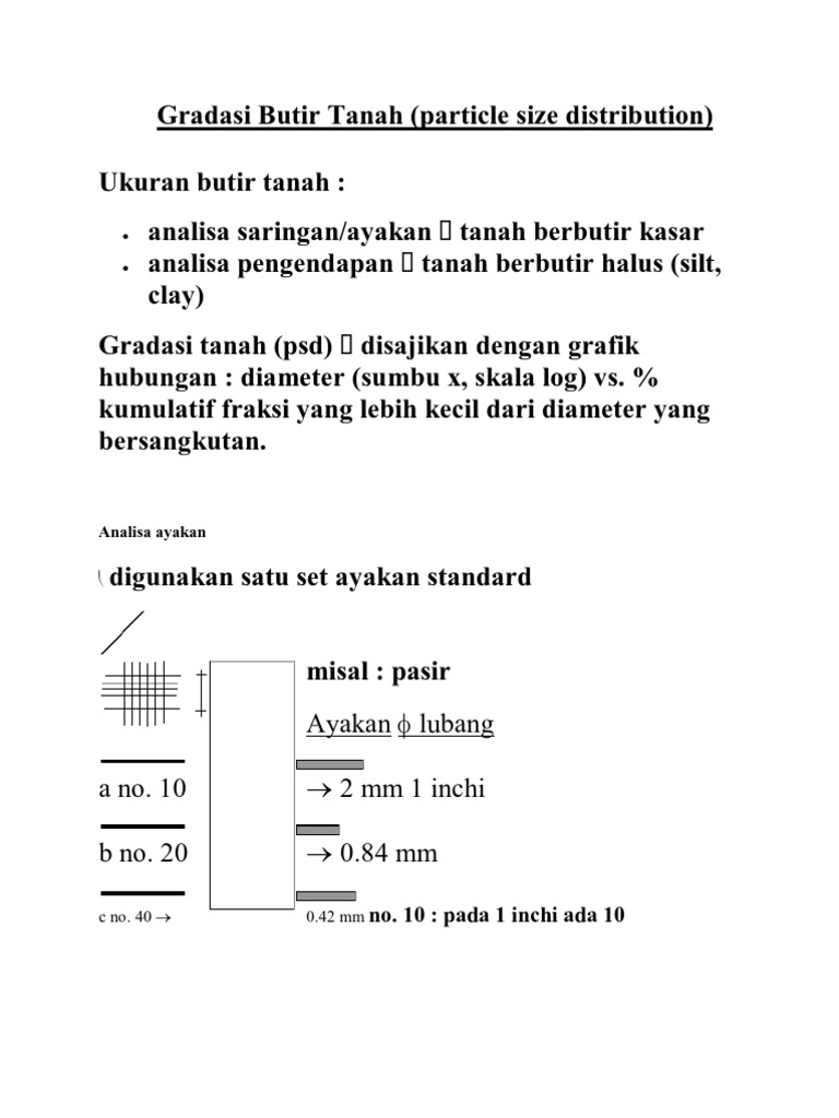 Gradasi Butir Tanah | PDF | Metode & Bahan Ajar