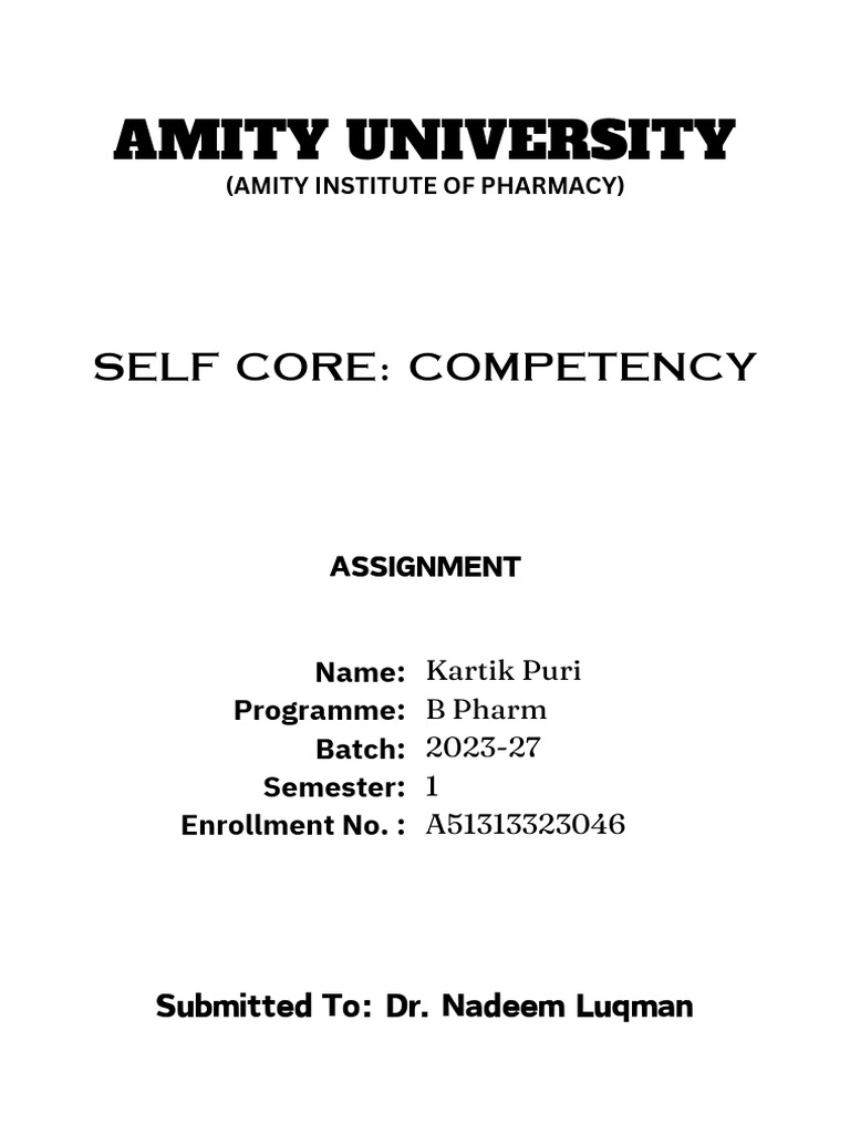 SELF Core Competency | PDF | Personal Development | Knowledge
