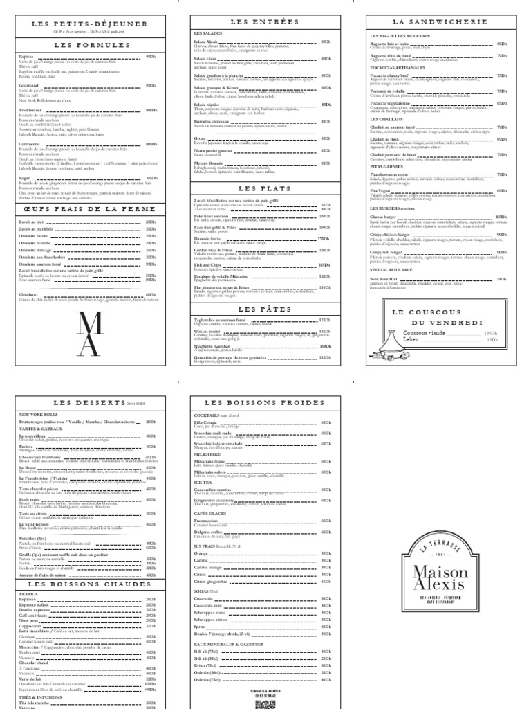 Menu-MAISON-ALEXIS-2024-WEB | PDF | sauce | Crème fouettée