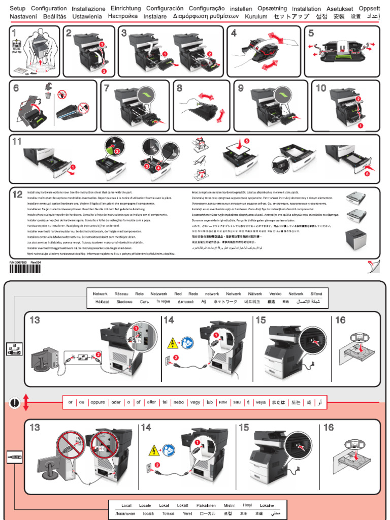 Rev004 - MX710 - Setup Sheet Lexmark | PDF
