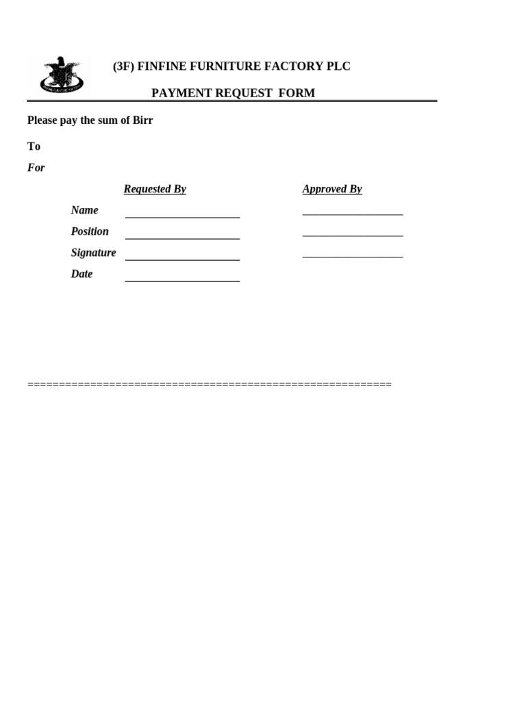 Payment Request Form Template | PDF