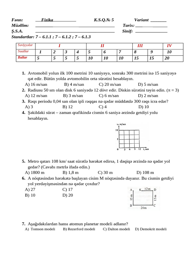 7ci Sinif,Ksq 5 - Copy | PDF