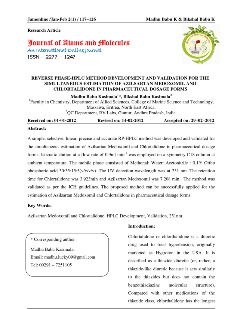 Reverse Phase Hplc Method Development And Validation For The