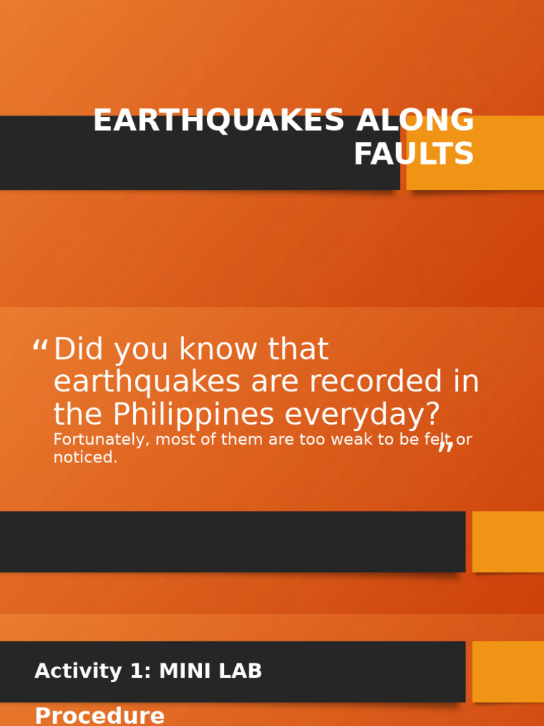Earthquakes Along Faults | PDF | Fault (Geology) | Earthquakes