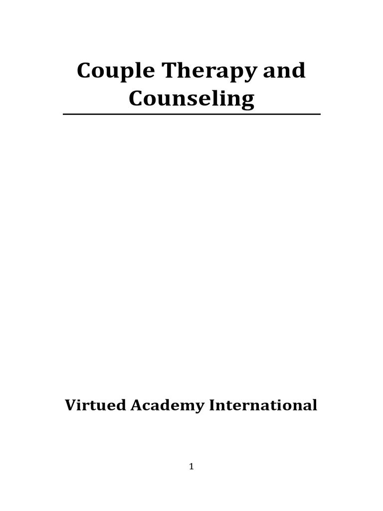 Couples Therapy Techniques and Insights | PDF | Psychotherapy ...
