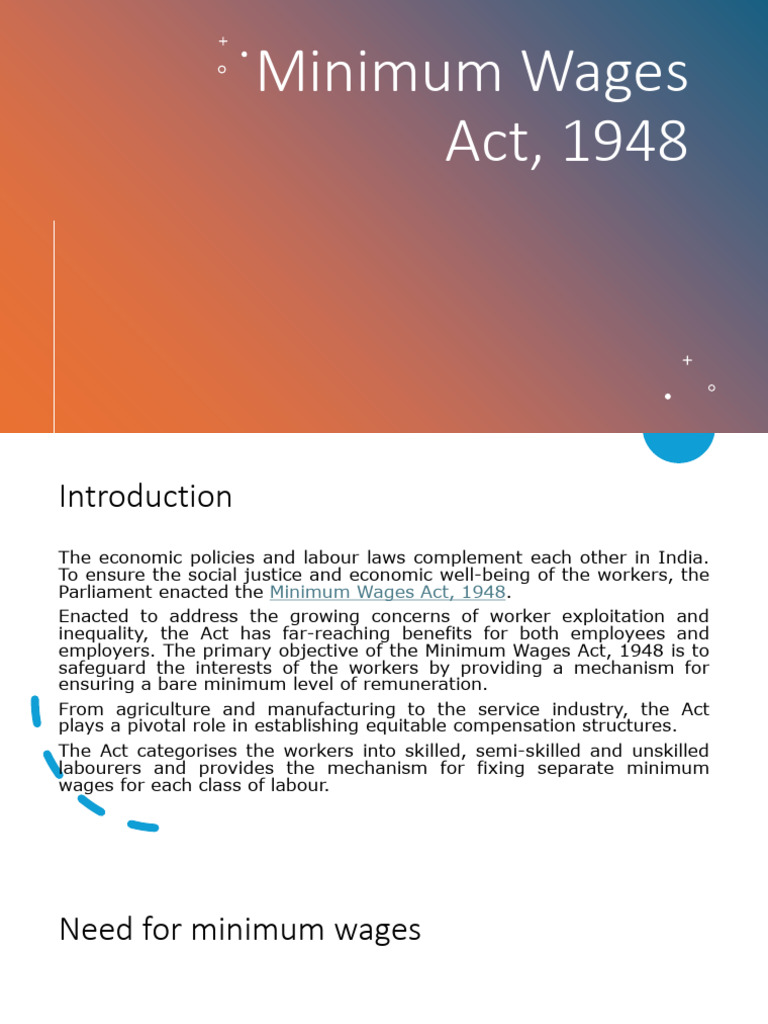 Overview of Minimum Wages Act, 1948 | PDF | Cost Of Living | Employment