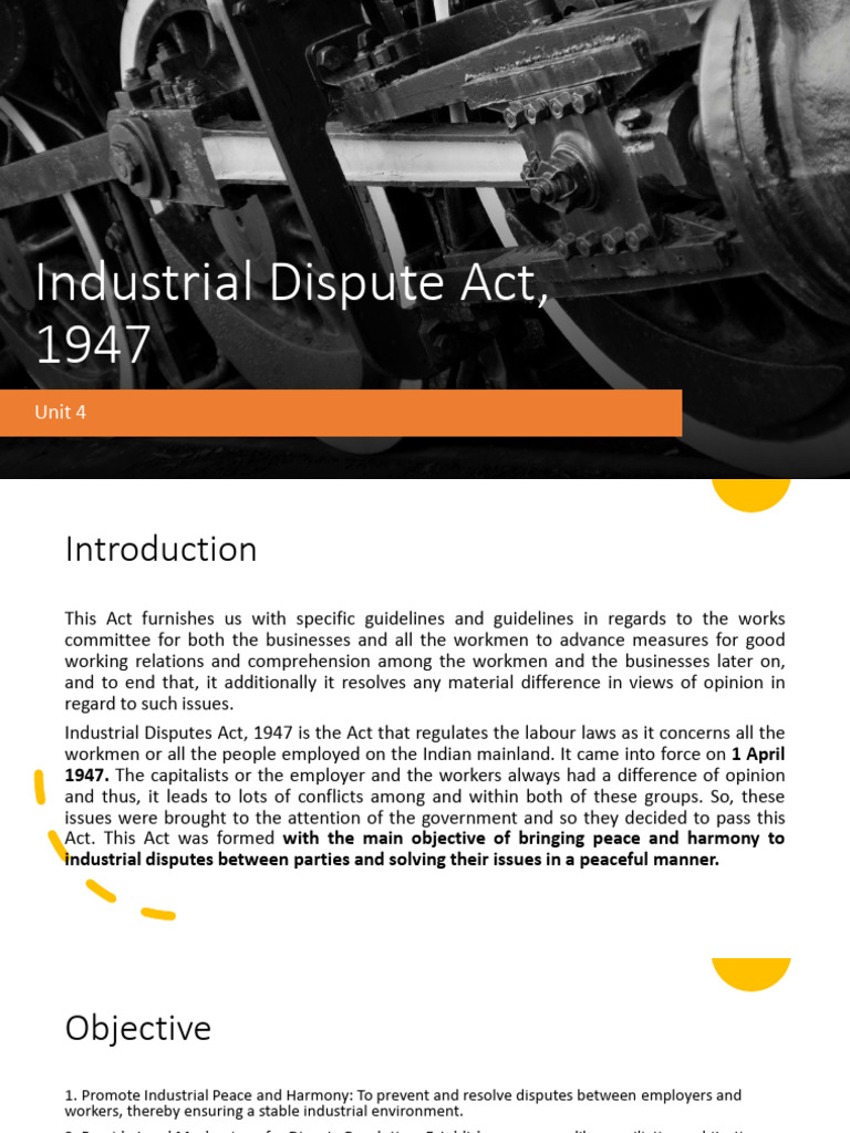 Industrial Disputes Act Overview 1947 | PDF | Strike Action | Labour Law