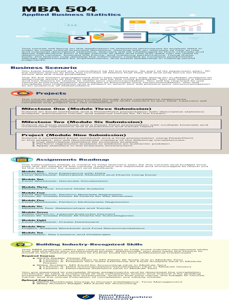 MBA 504 Course Infographic | PDF | Statistics | Microsoft Excel