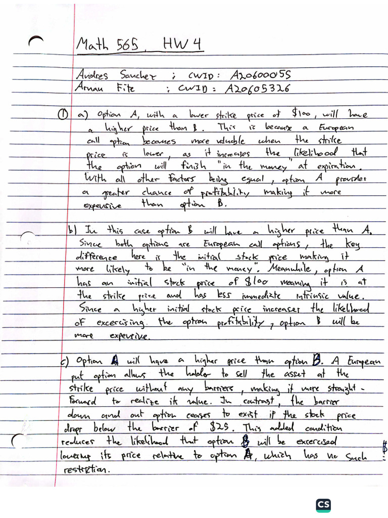 HW4 - Exercises - Merged MC | PDF