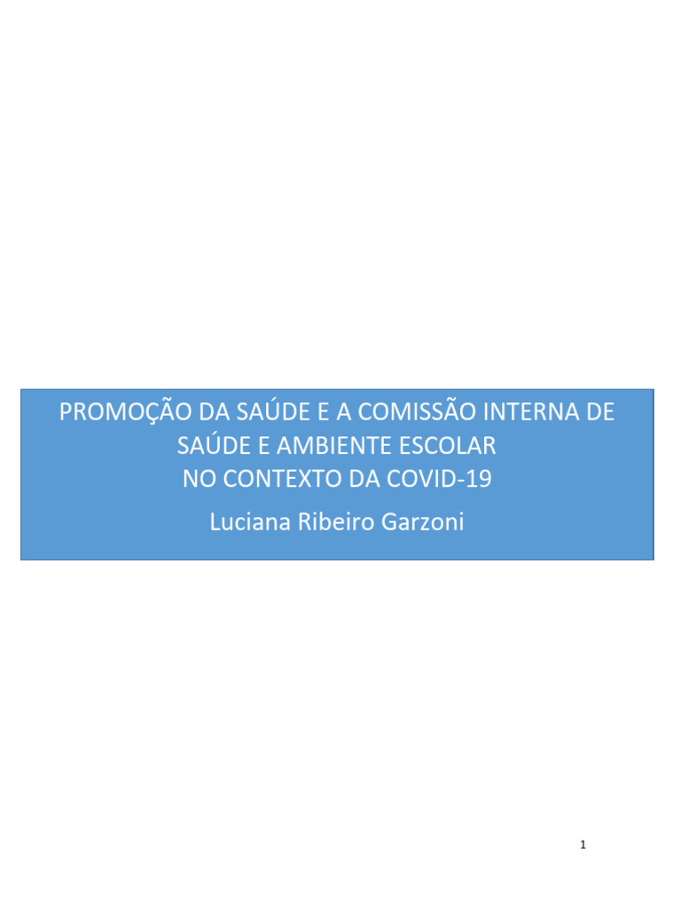 Promoção da Saúde nas Escolas Durante a COVID-19 | PDF | Promoção de ...