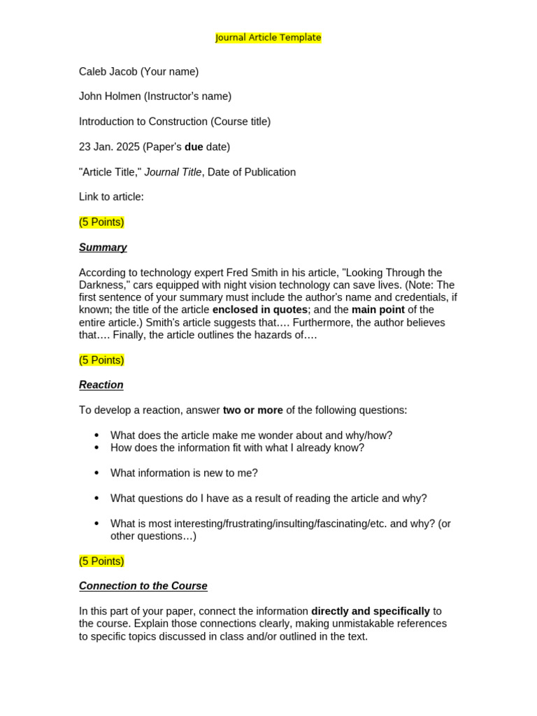 Journal Article Writing Guide | PDF