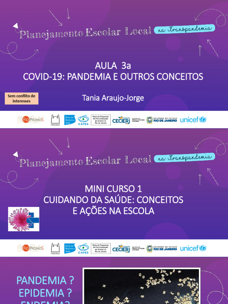 AULA 3a _Pandemia e outros conceitos | PDF | Pandemia | Saúde pública