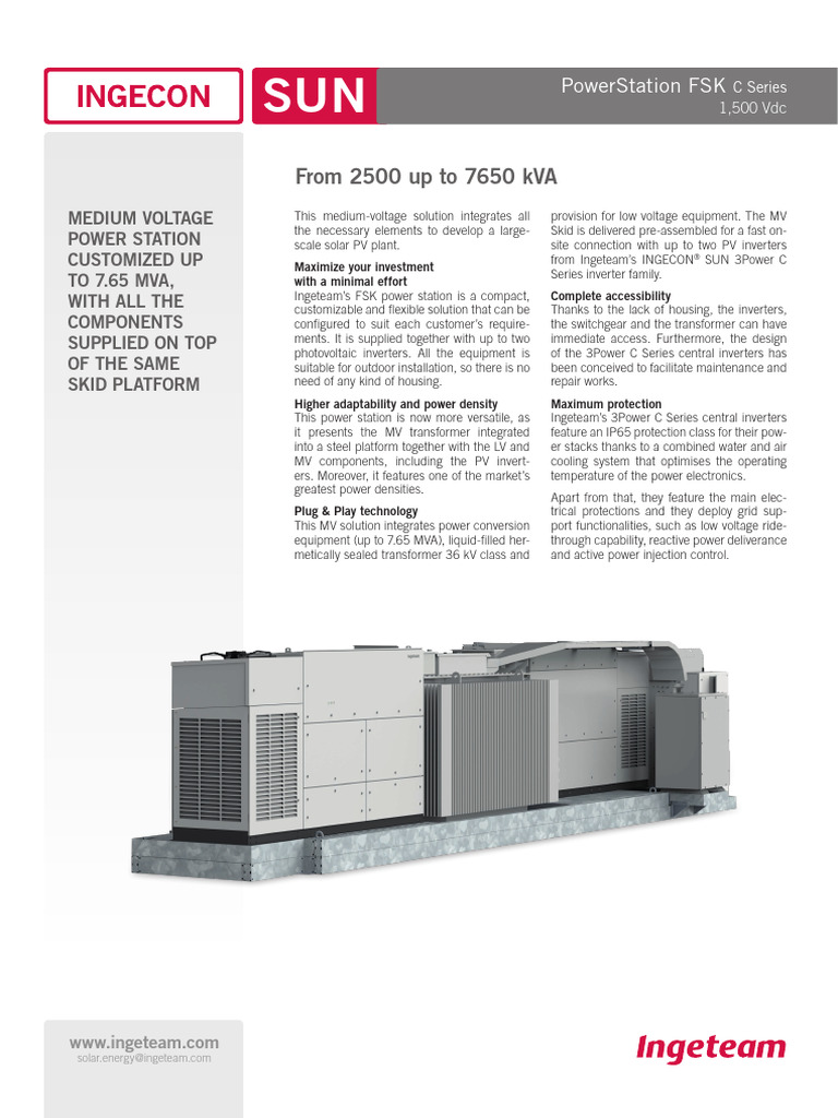 Ingecon Sun FSK C Series 1500v Ps Datasheet | PDF | Transformer | Power ...