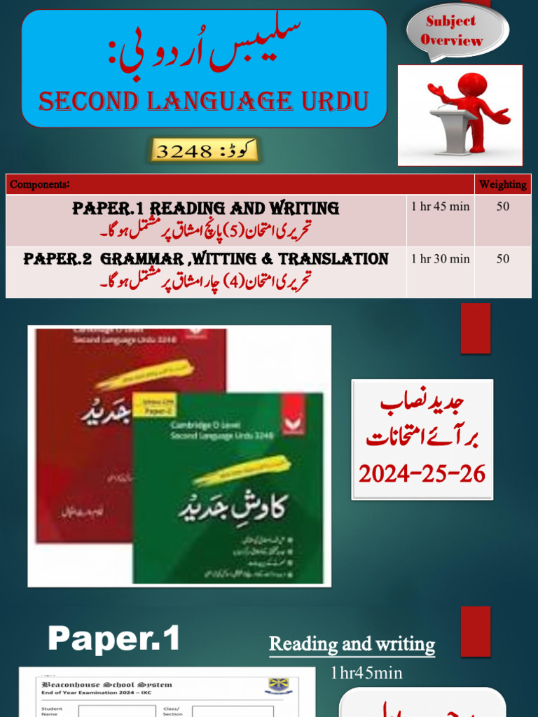 Urdu B O-Levels (Syllabus 2024 Onwards) | PDF