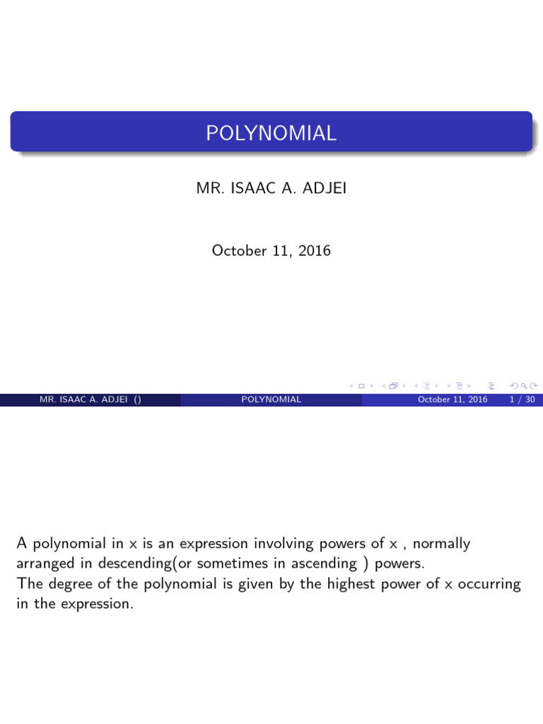 Polynomial | PDF | Polynomial | Abstract Algebra