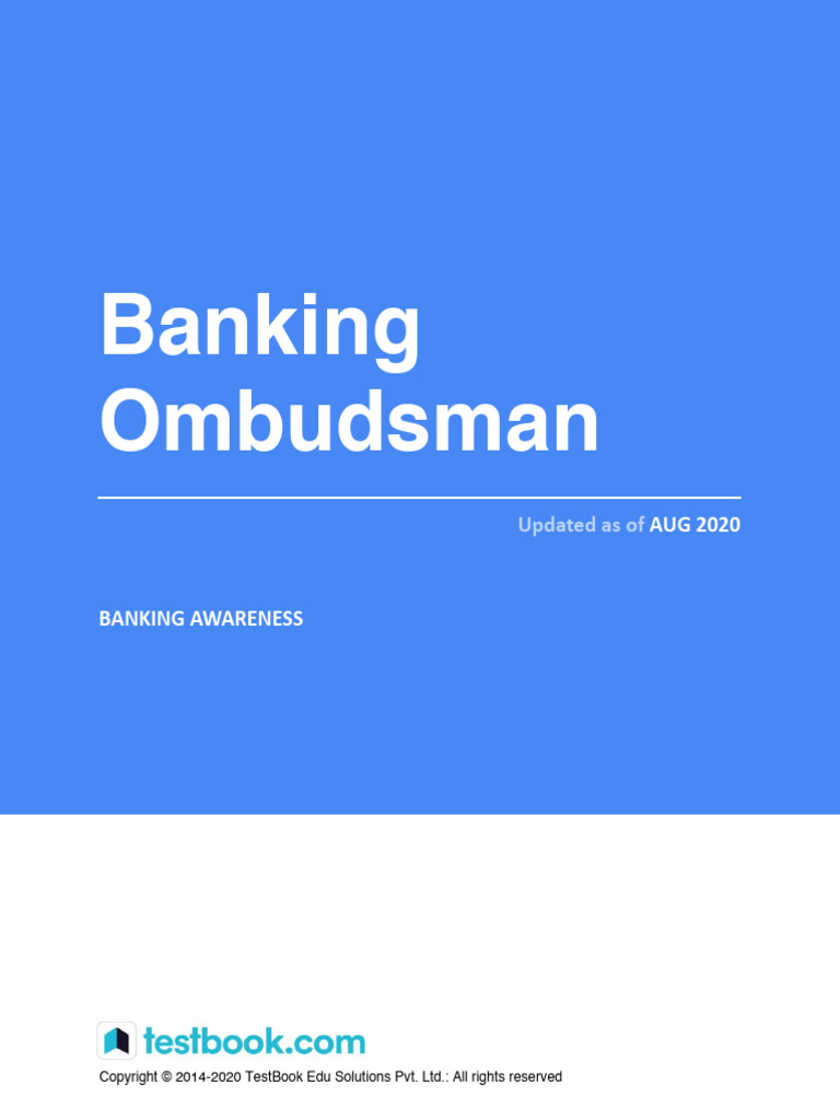 Banking Ombudsman Scheme Overview | PDF | Banks | Reserve Bank Of India