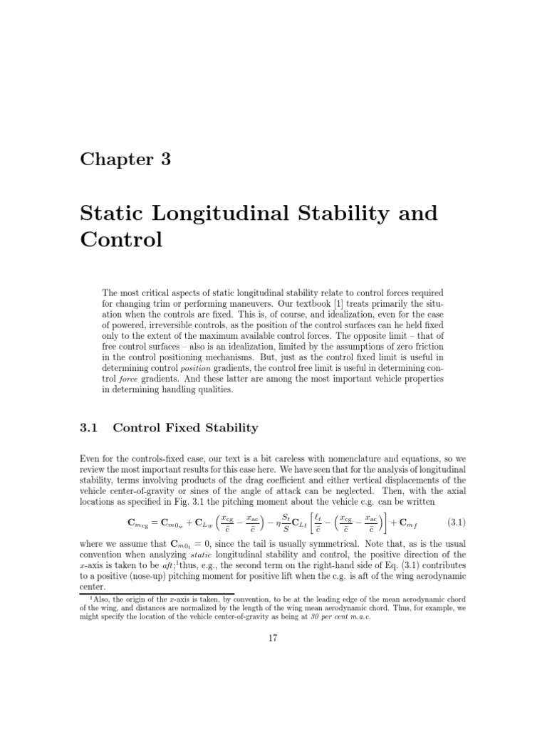 Static Longitudinal Stability and Control | PDF | Teaching Methods ...