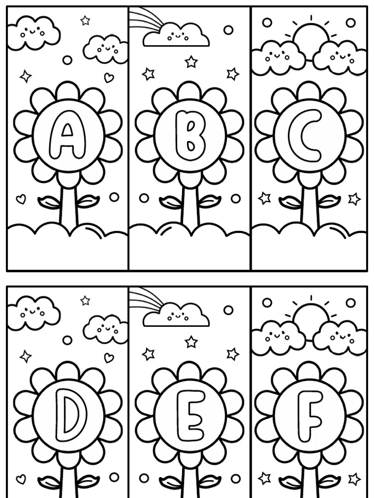 AlphabetSunflowerColoringBookPages 1 | PDF