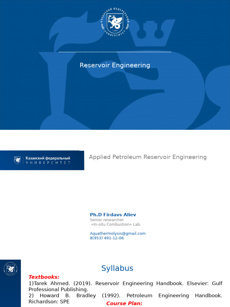 Reservoir Engineering Course Overview | PDF | Petroleum Reservoir | Gases
